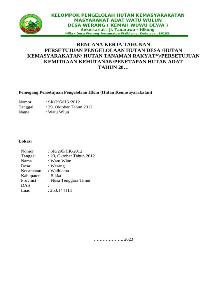 Template RKT Ini | PDF