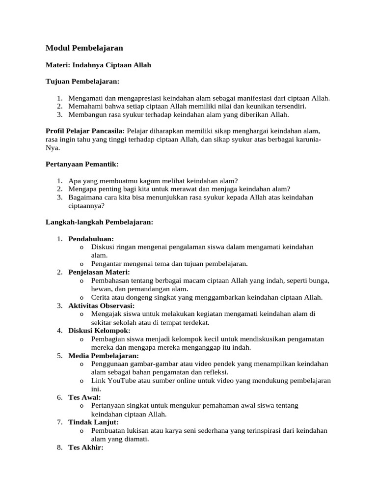 Modul Pembelajaran | PDF