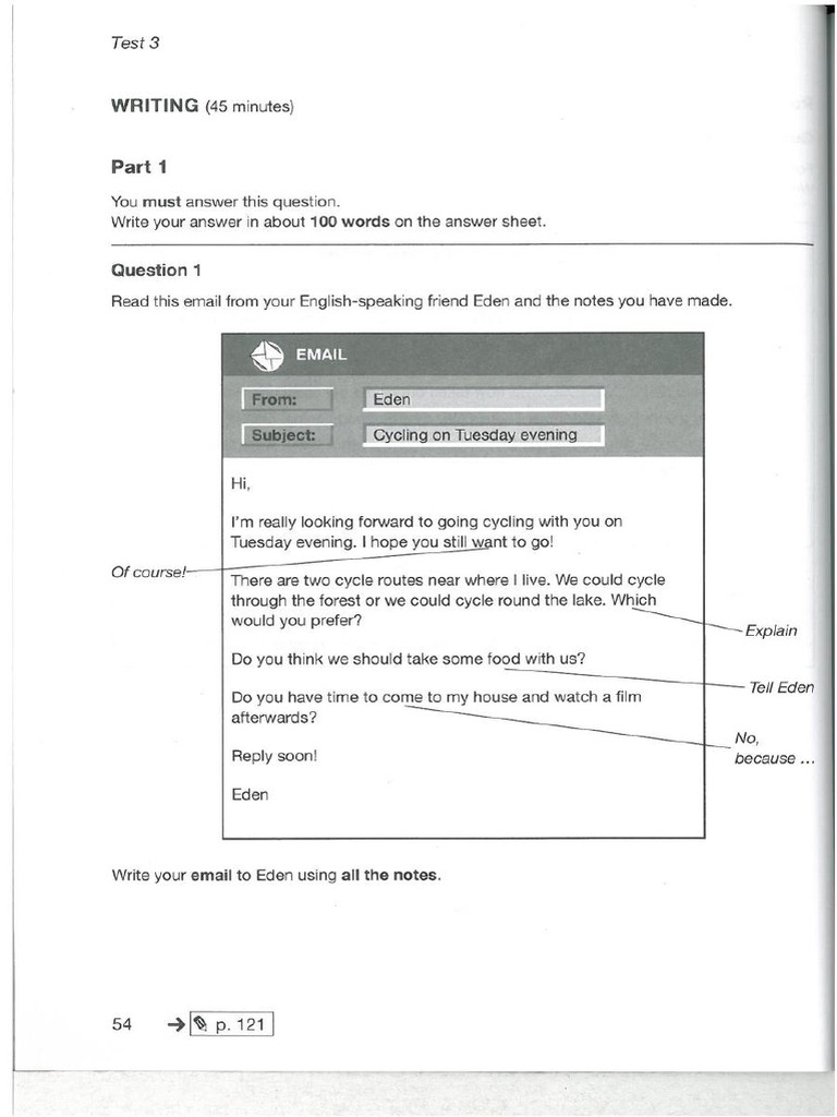 B1 Preliminary 2 - TEST 3 - WRITING | PDF