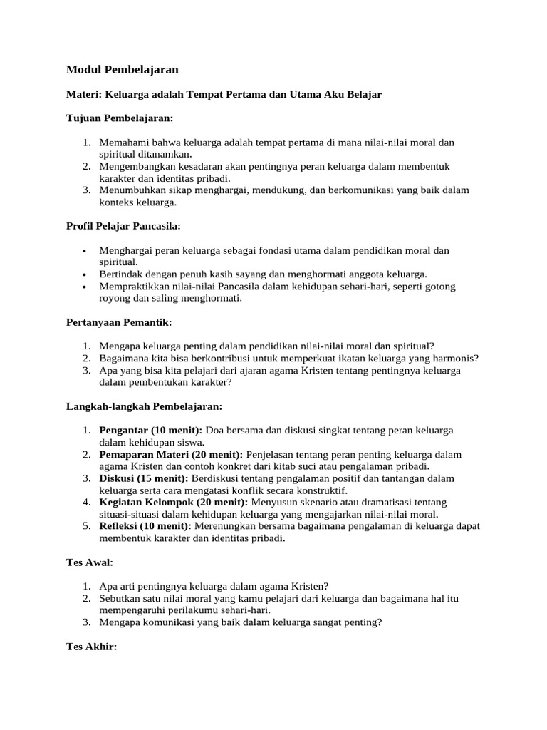 Modul Pembelajaran | PDF
