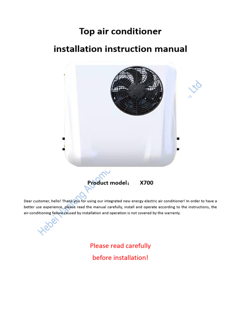 2022 X700 user manual带水印 | PDF | Air Conditioning | Power Supply