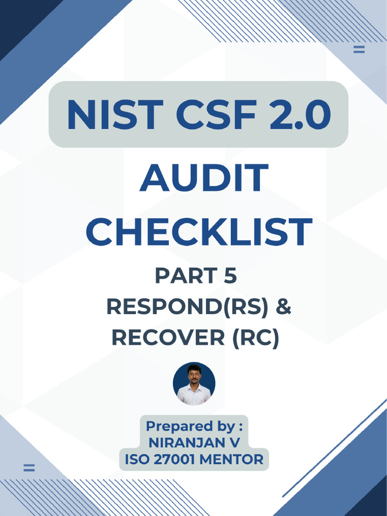 NIST CSF 2.0 Audit Checklist - Part 5 - Respond & Recover | PDF NIST CSF 2.0 Audit Checklist - Part 5 - Respond & Recover | PDF
