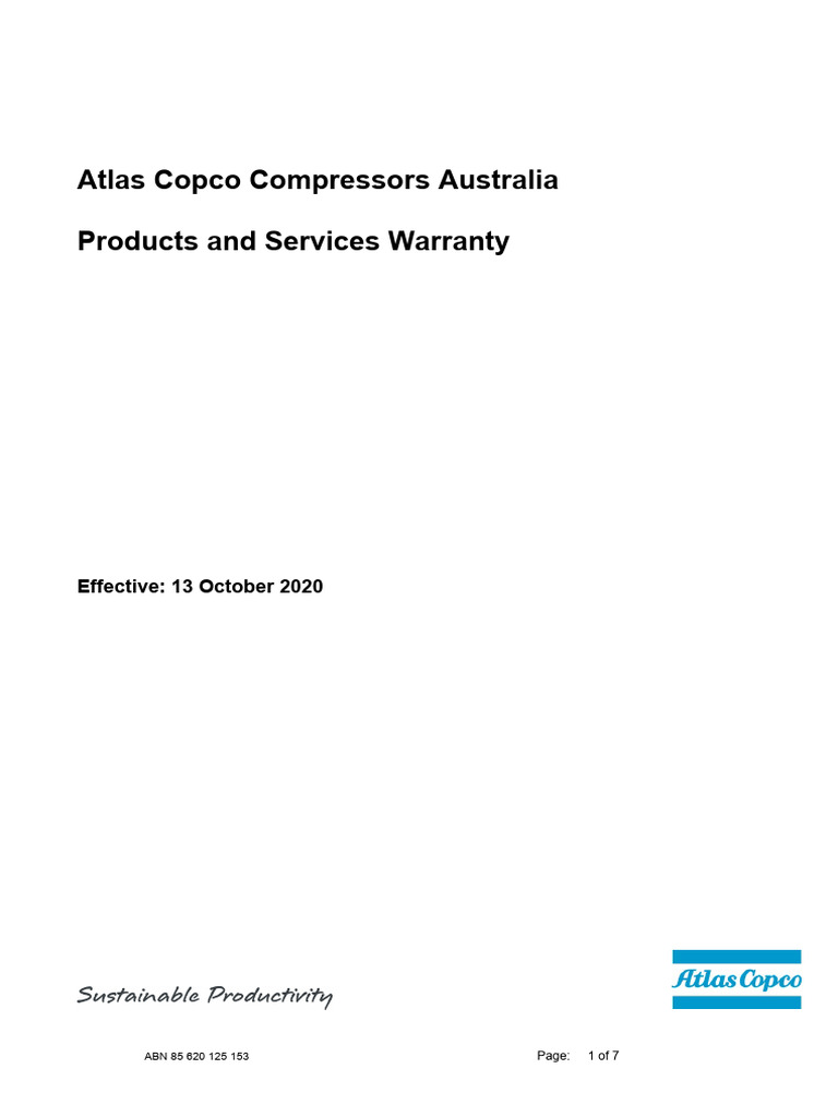 Atlas-Capco CT Products-and-Services-Warranty-policy-2020 | PDF