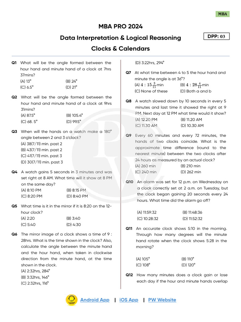 LR For OMETs 03 - DPP 03 - MBA Pro 2024 Batch | PDF