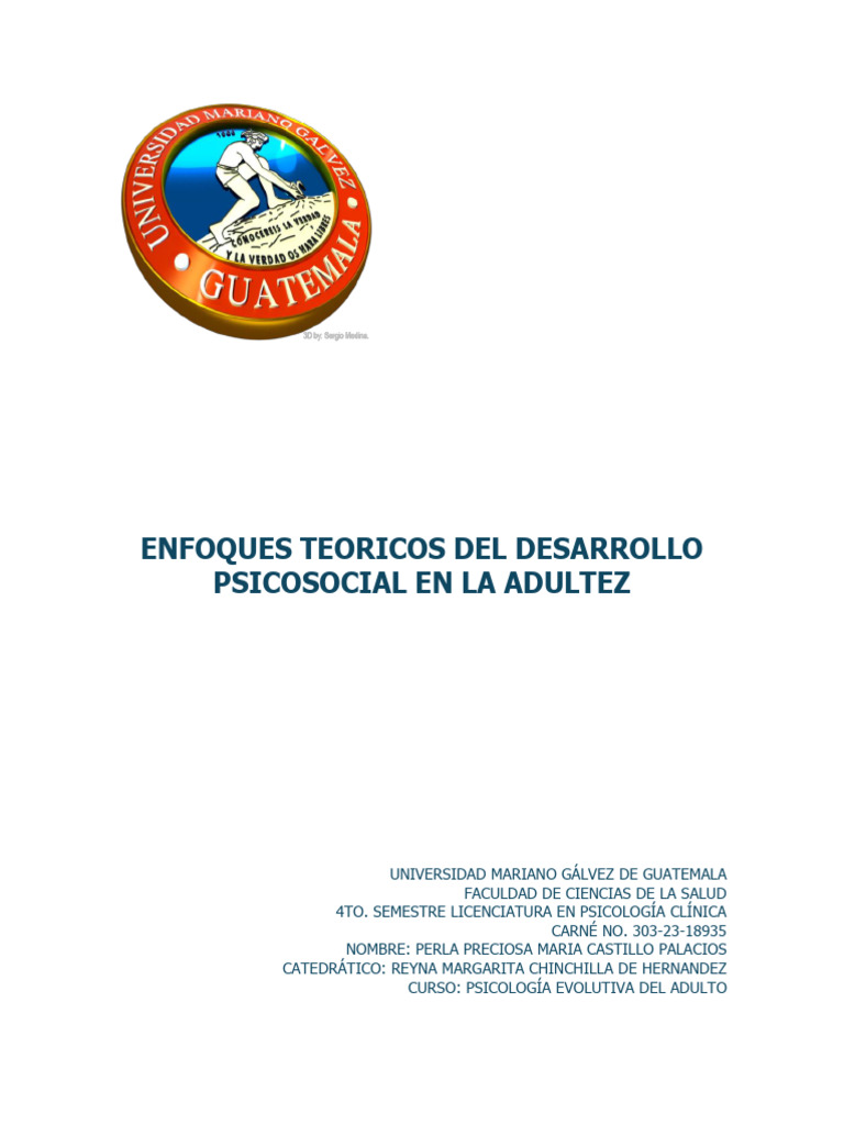 ENFOQUES TEORICOS DEL DESARROLLO PSICOSOCIAL EN LA ADULTEZ | PDF