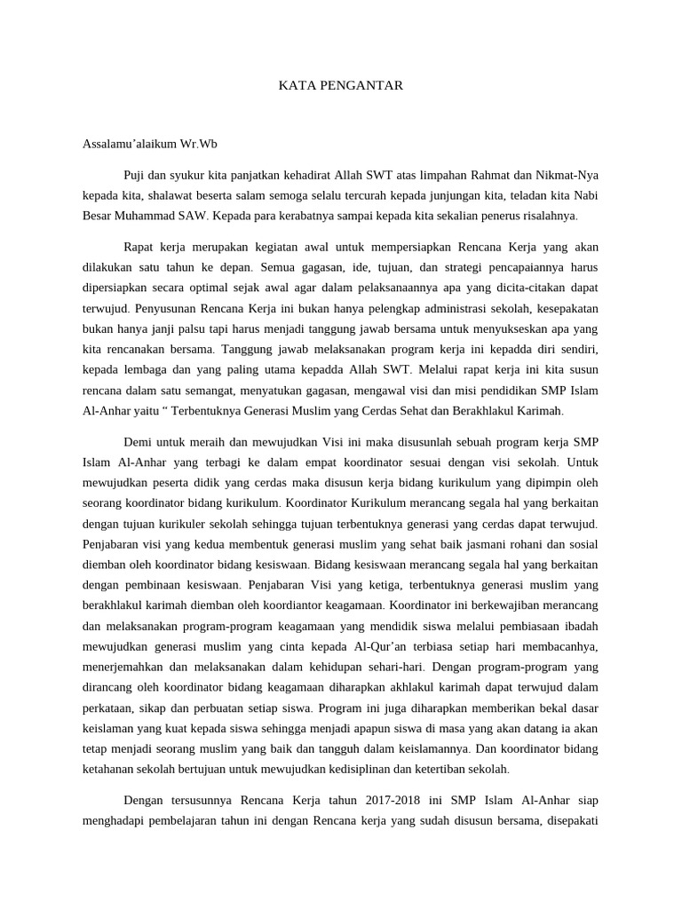 Kata Pengantar RKS | PDF