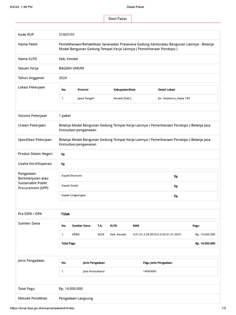 RUP - Pengawasan | PDF