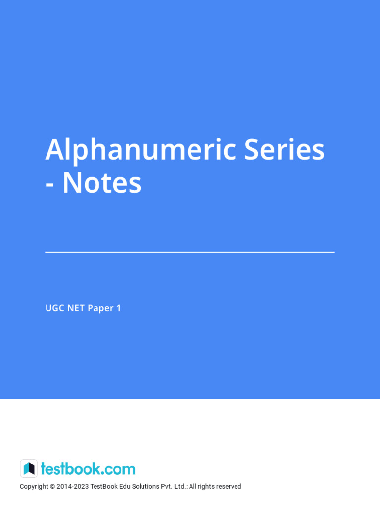 Alphanumeric Series - Notes | PDF | Mathematics | Arithmetic