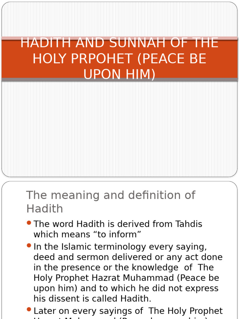 Hadith and Sunnah | PDF