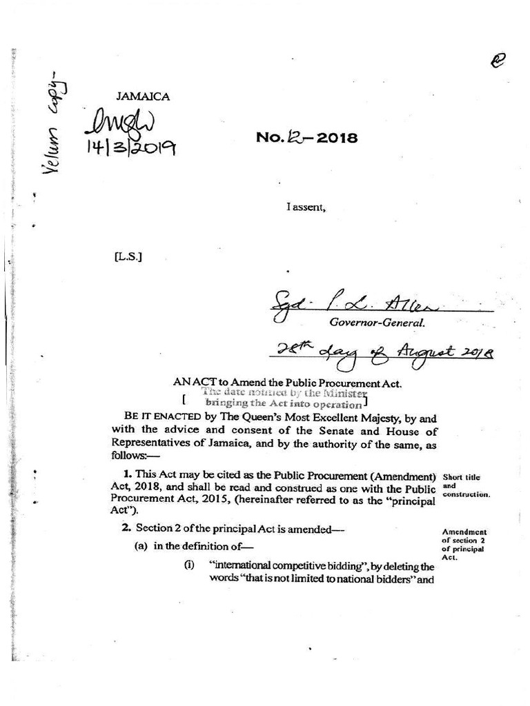 Public Procurement (Amendment) Act, 2018 | PDF