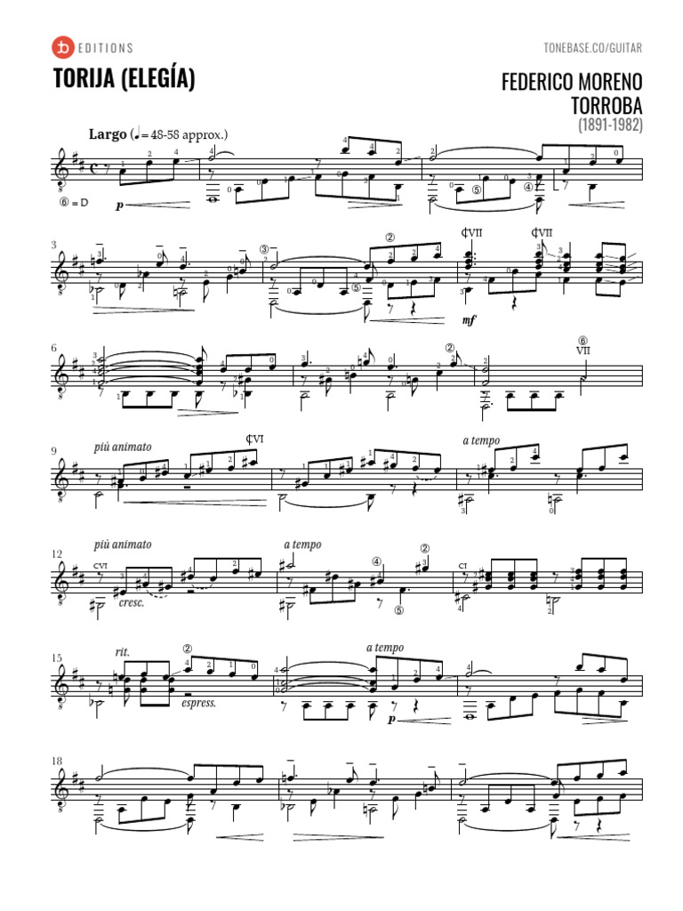 Torroba - Torija Elegia - Tonebase Edition | PDF