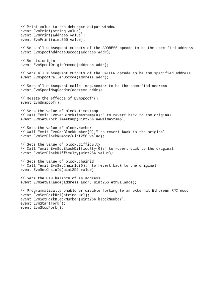 EVM Cheet Codes | PDF