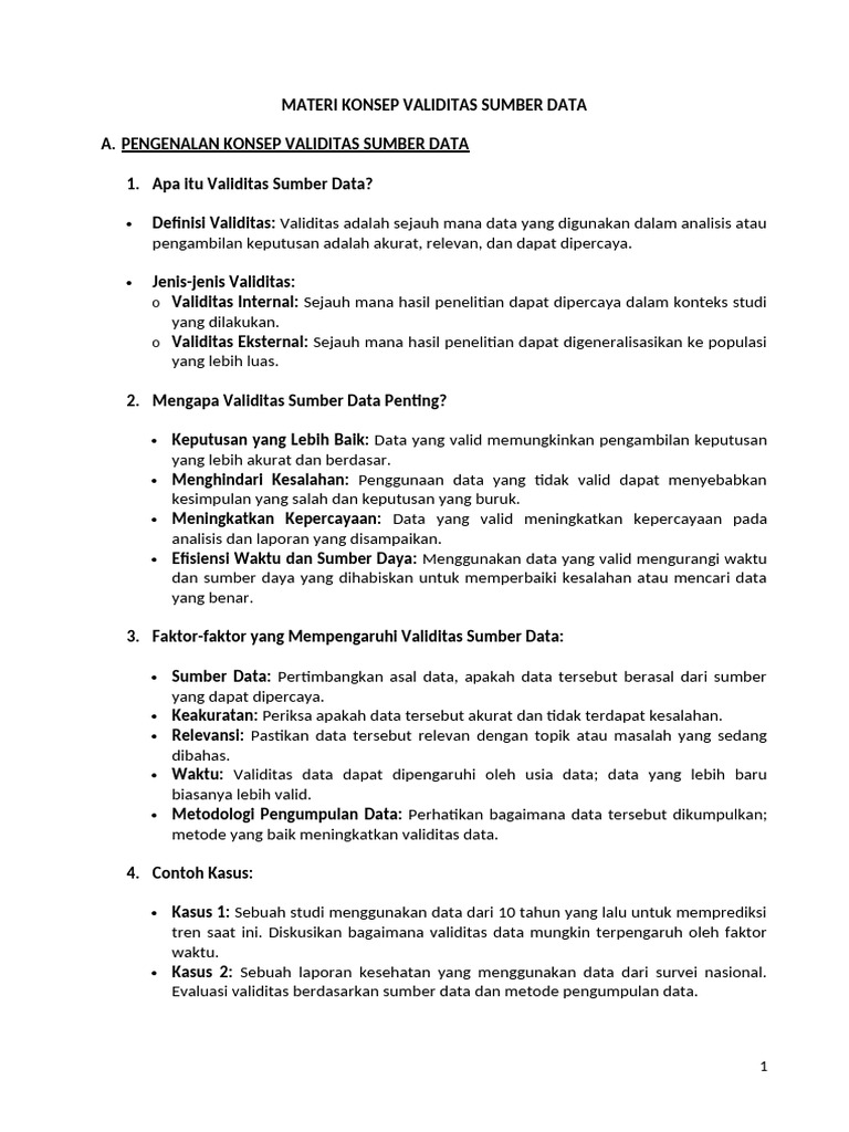 1.1. MATERI VALIDITAS SUMBER DATA | PDF