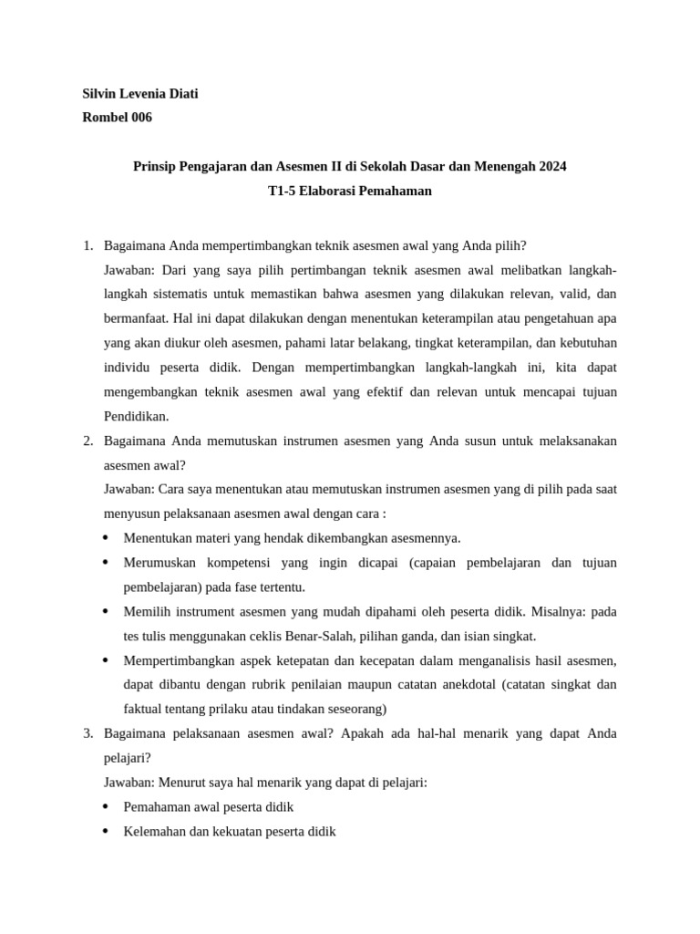 T1-4 Demonstrasi Kontekstual-Tugas 1.2. Pemetaan Karakteristik Peserta Didik | PDF