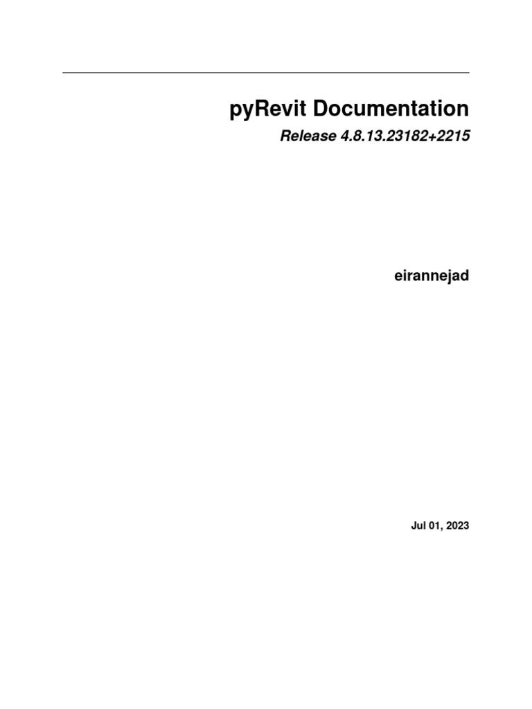 Pyrevit Readthedocs Io en Latest | PDF