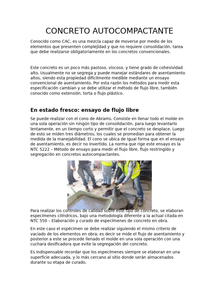 CONCRETO AUTOCOMPACTANTE | PDF