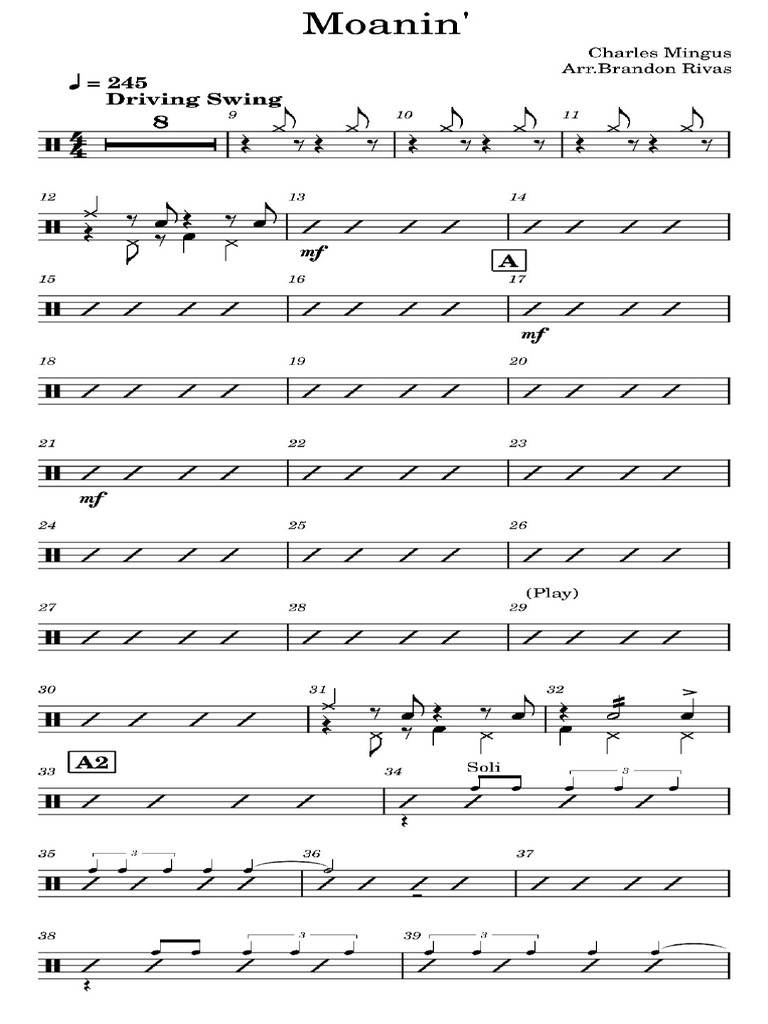Moanin Drums | PDF