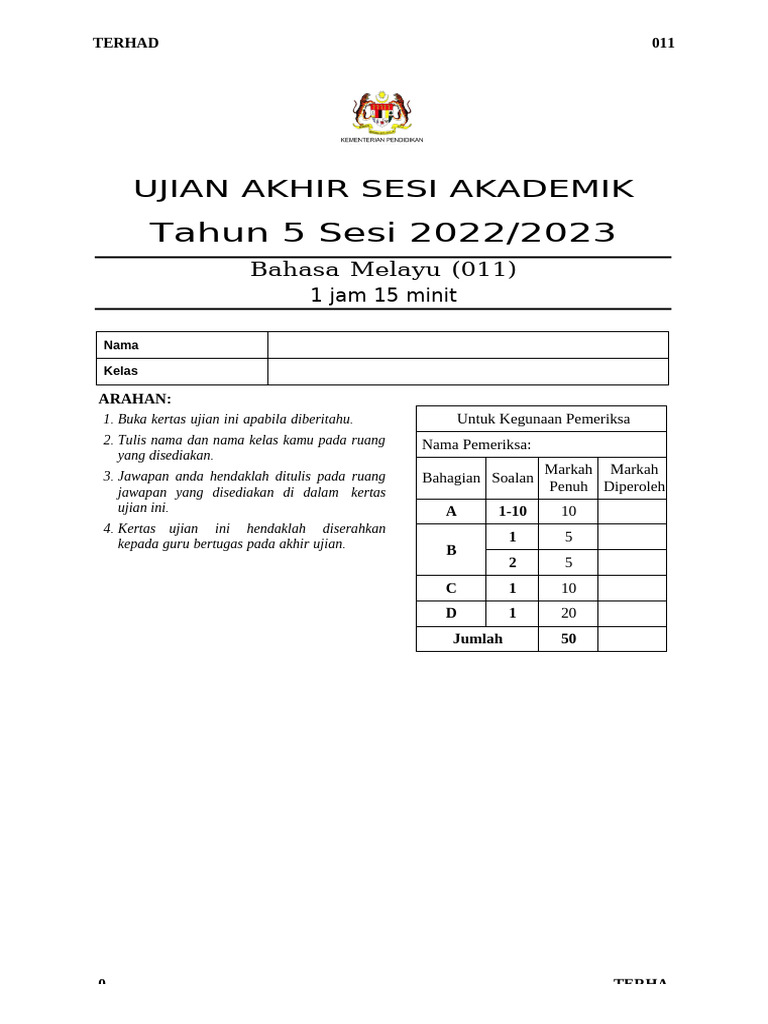 Uasa BM T5 2022 | PDF
