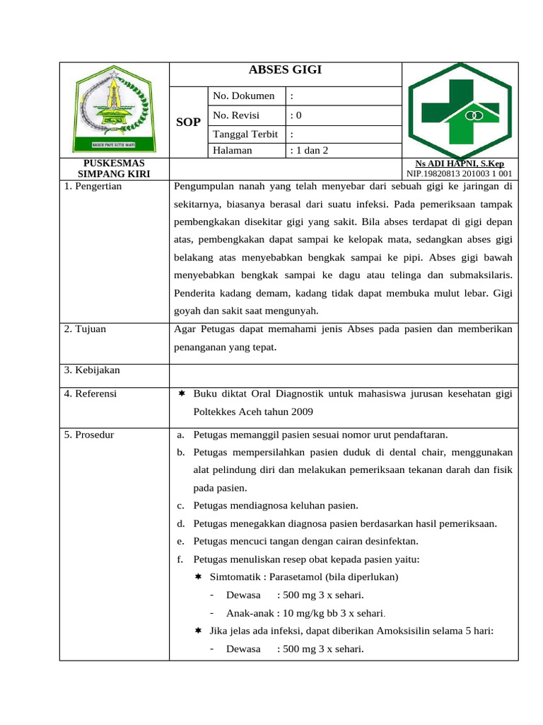 Sop Abses Gigi | PDF