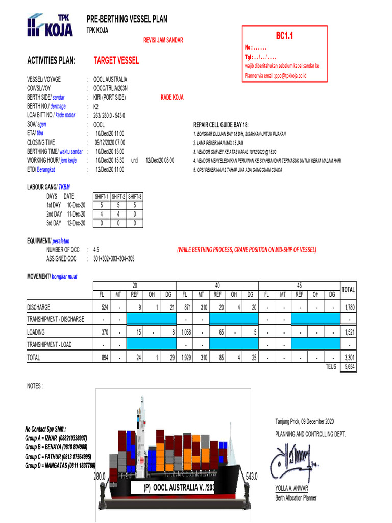 (Revisi) VMR Oocl Australia 203N | PDF