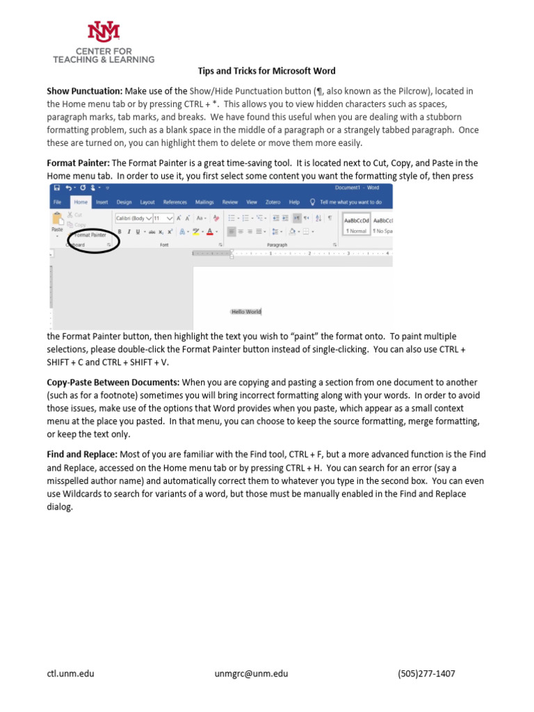 Words Tips and Tricks | PDF