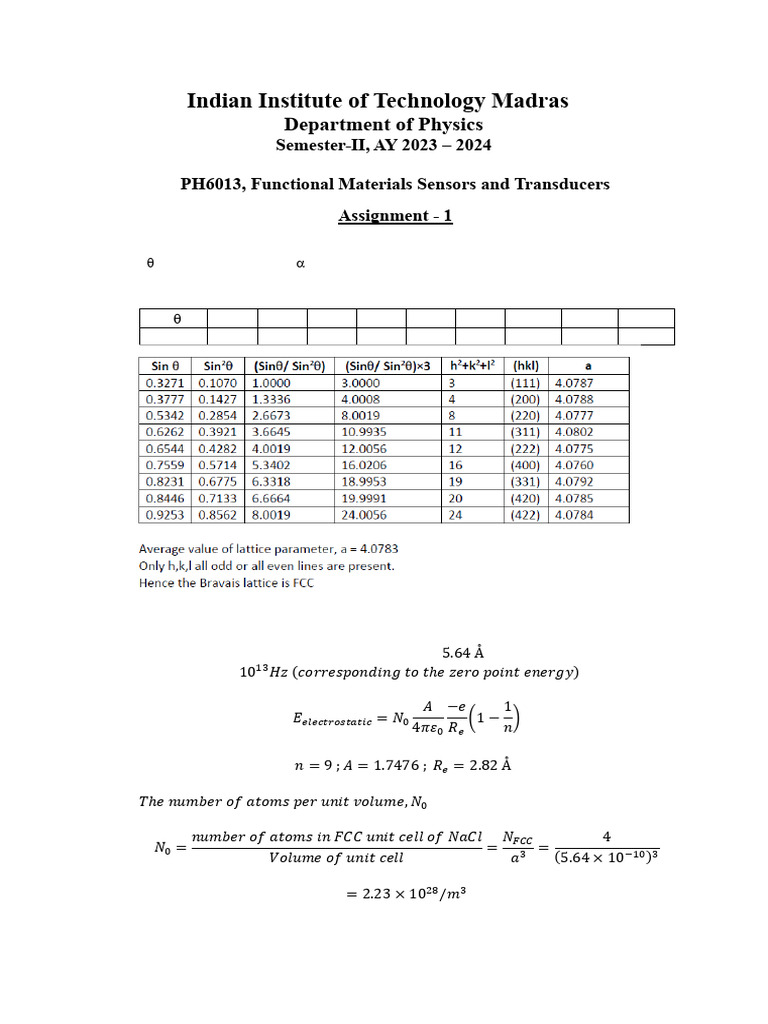 PH6013 Assignment 1 Ans 2024 | PDF