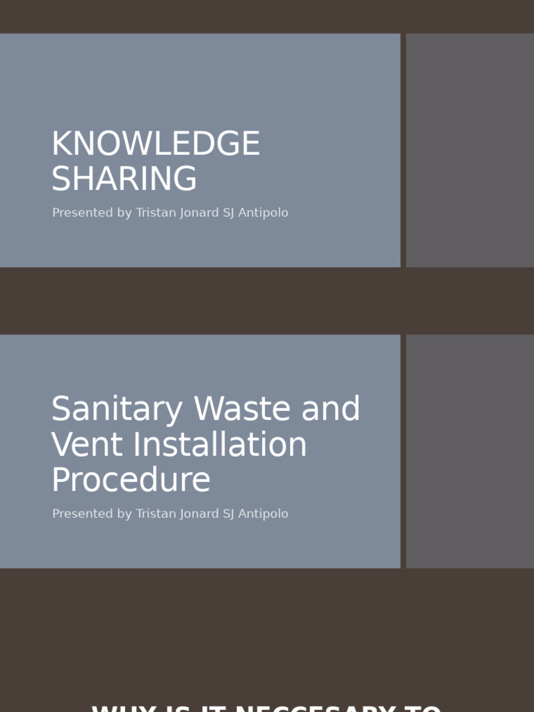 Knowledge Sharing - Plumbing | PDF