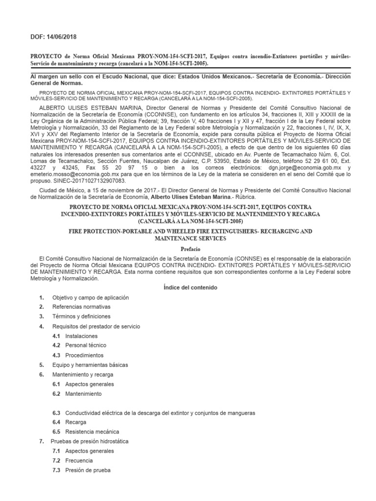 Nom 154 Scfi 2017 | PDF