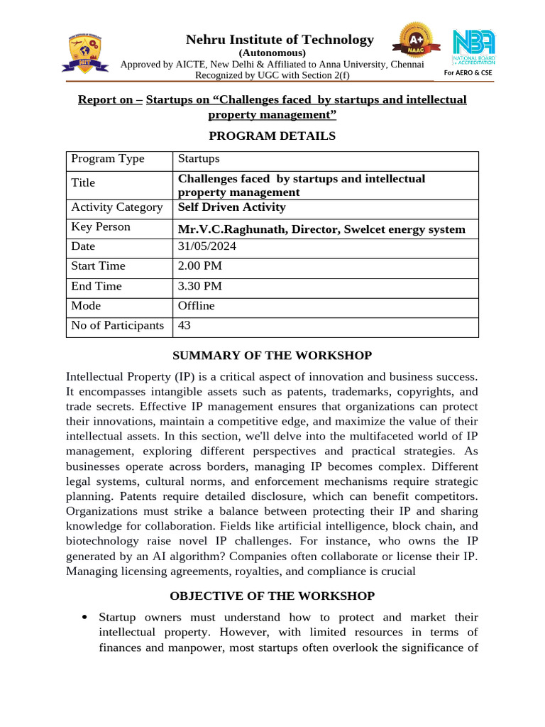 Self Driven Activity IP Management | PDF