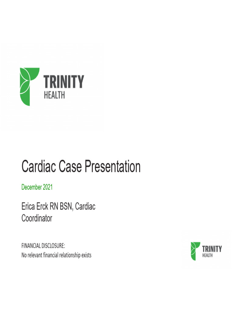 Cardiac Case Presentation | PDF