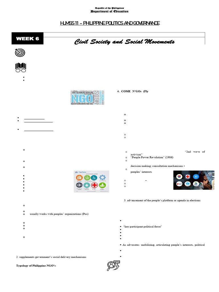 PPG - Q2 - Week 6 Module 11 Civil Society and Social Movements | PDF