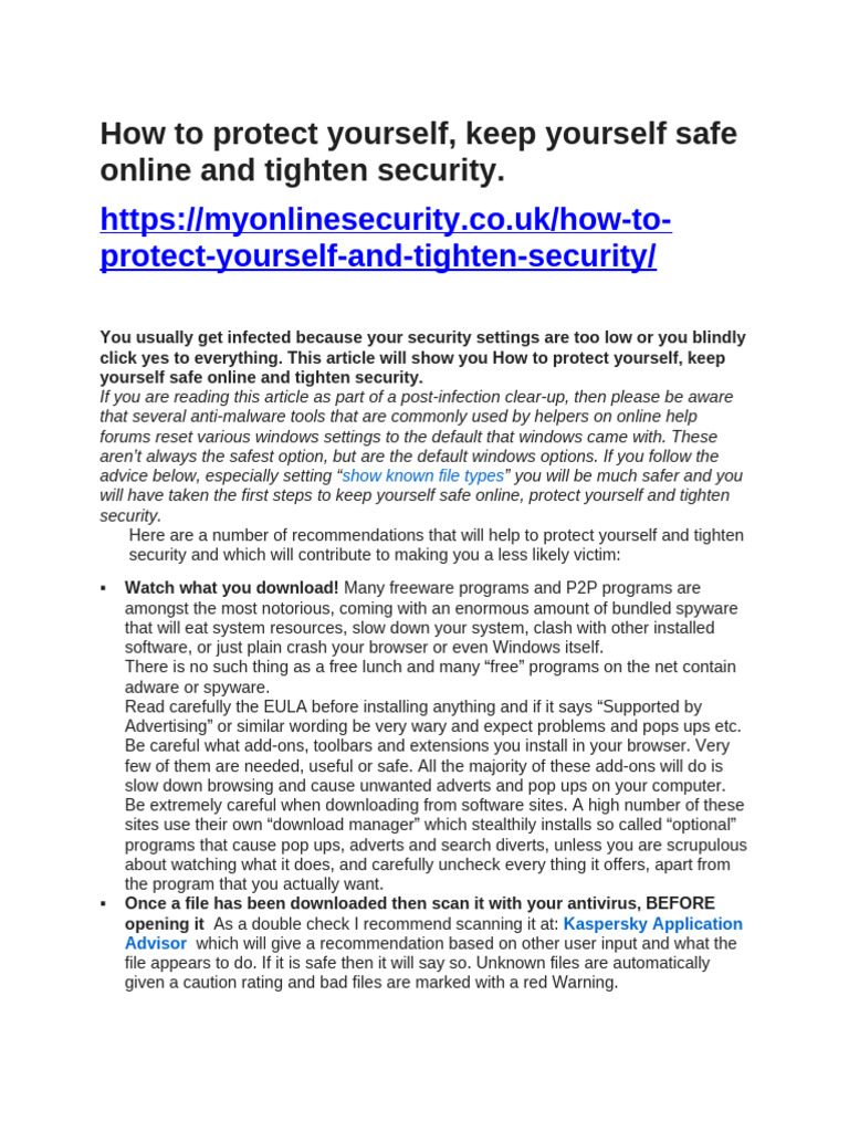 Panduan - How To Protect Yourself, Keep Yourself Safe Online and ...