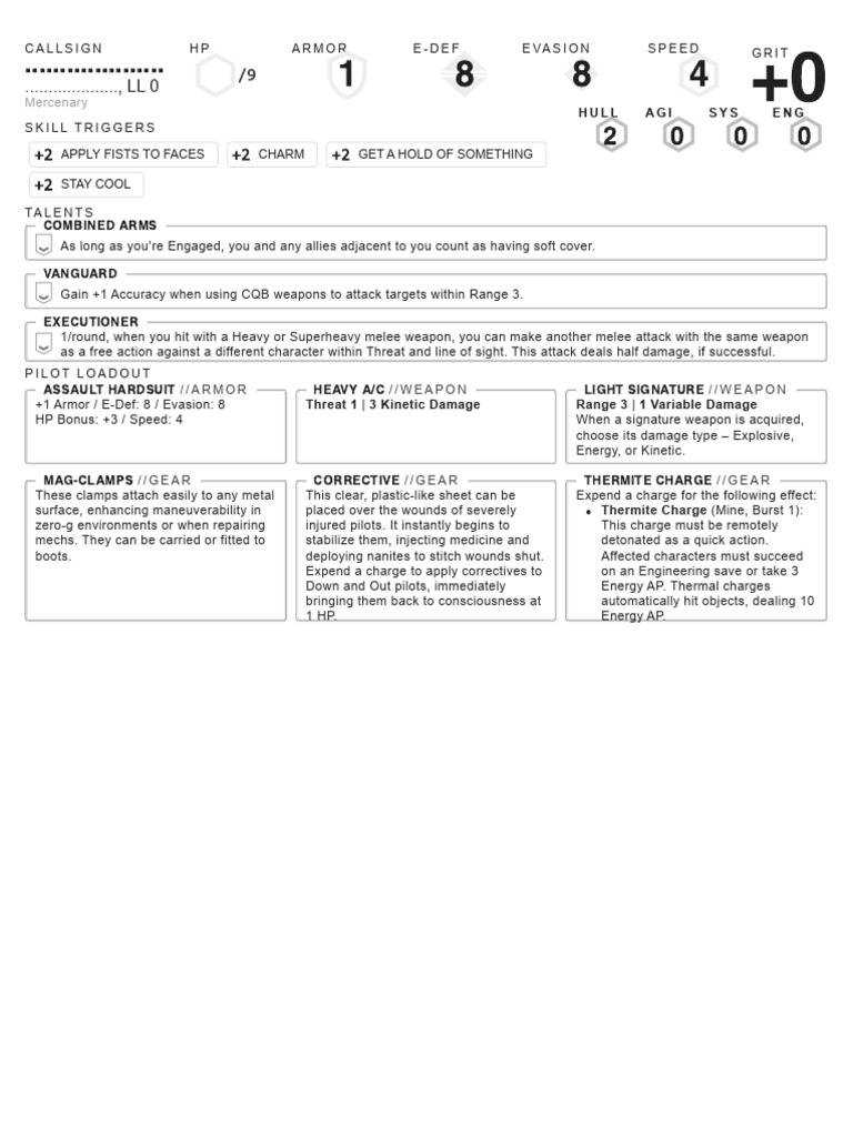 Vanguard Sheet | PDF