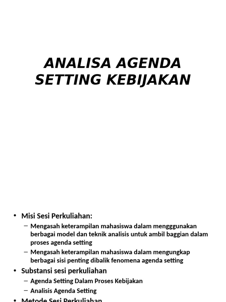 Agenda Setting | PDF
