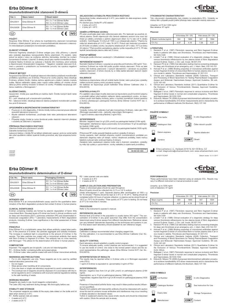 Erba DDimer R - EN - CZ - C | PDF