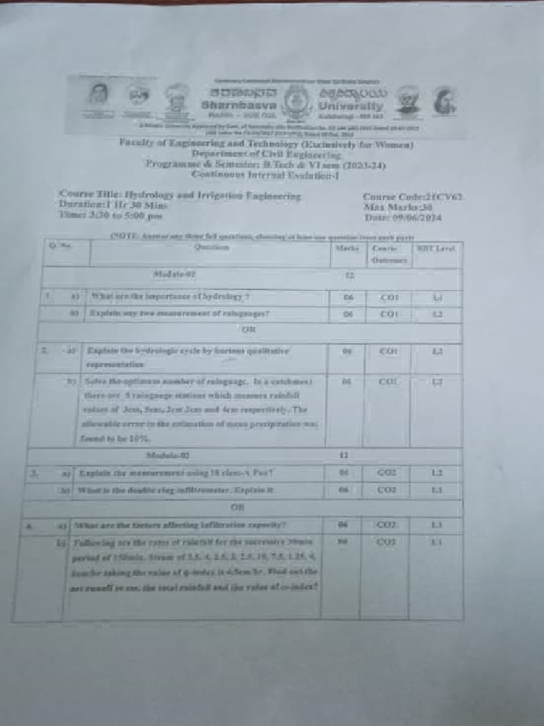 Women's Engineering Exam Papers | PDF | Civil Engineering | Science ...