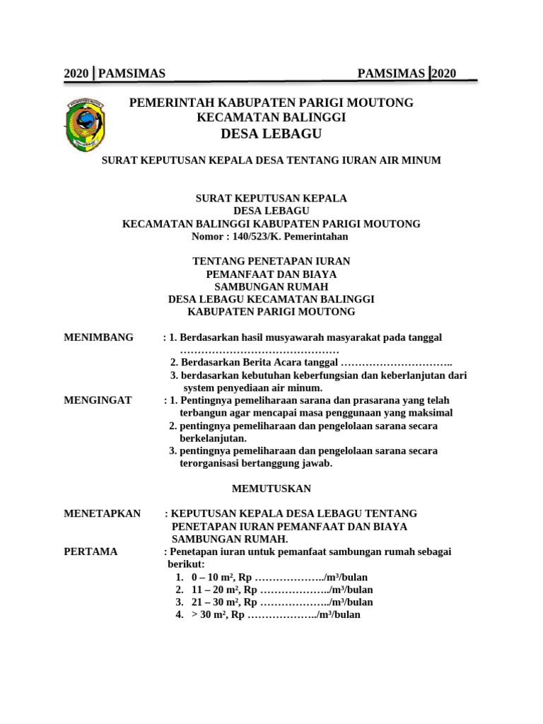 2020 Pamsimas Pamsimas 2020 | PDF