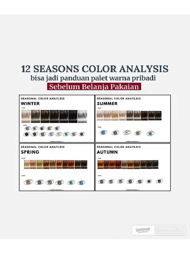 029 12 Seasons Color Analysis | PDF