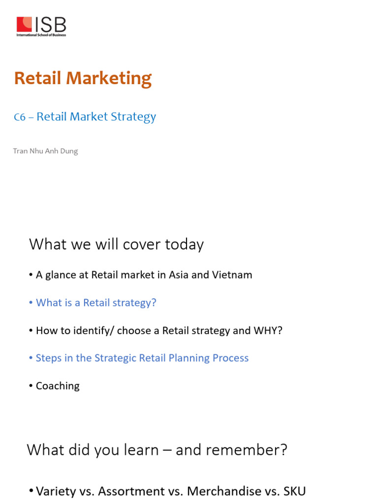 C6 Retail Market Strategy | PDF | Retail | Brand