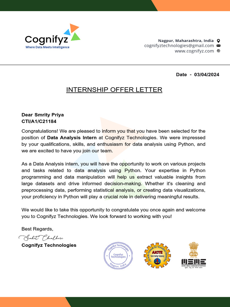 Offer letter | PDF