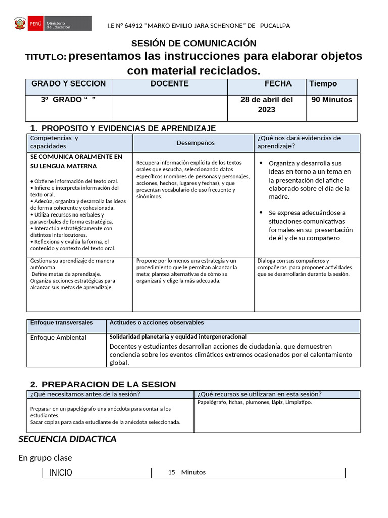 Sesiones de Comunicacion 28-04-2023 | PDF
