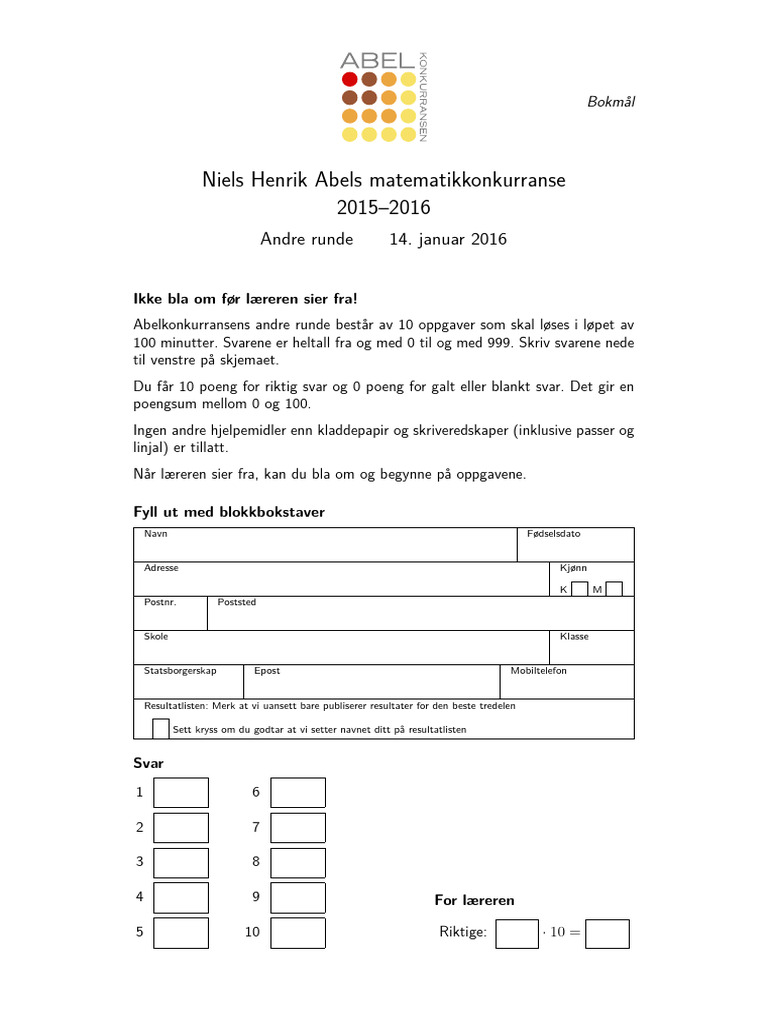 Abel 1516 r2 Prob NB | PDF