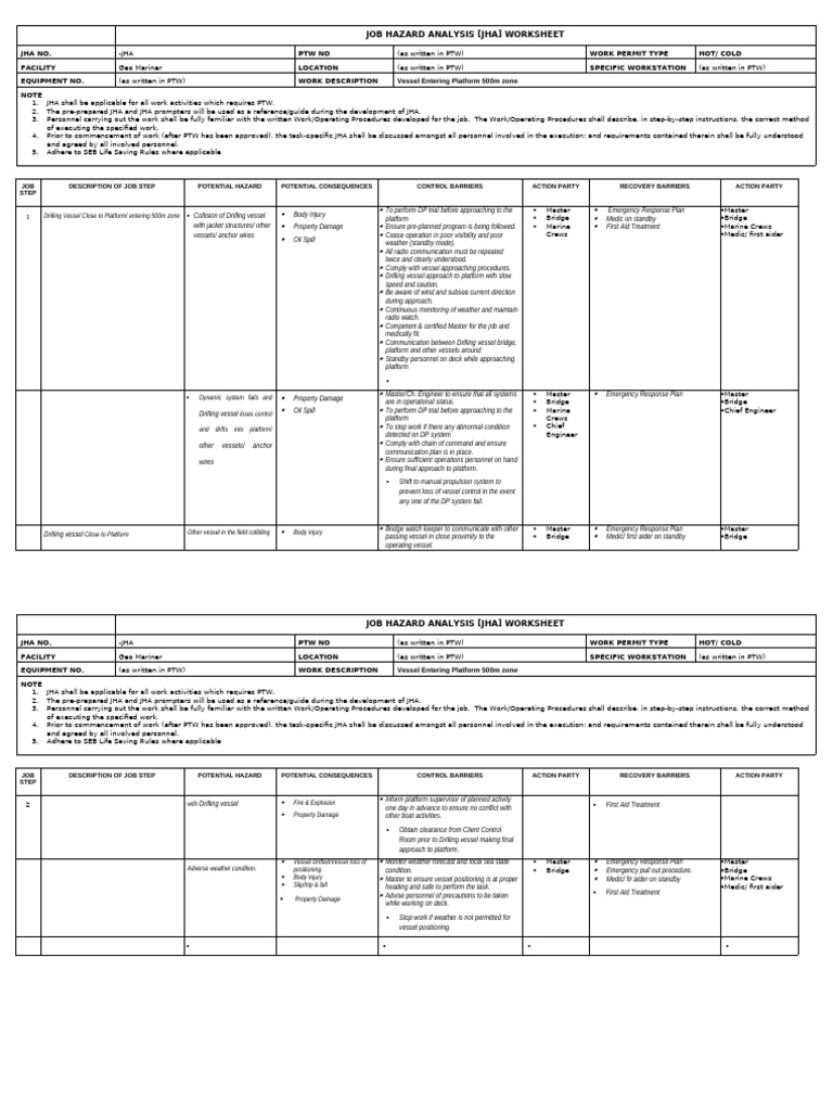 07-JHA - Vessel Entering Platform 500m Zone | PDF