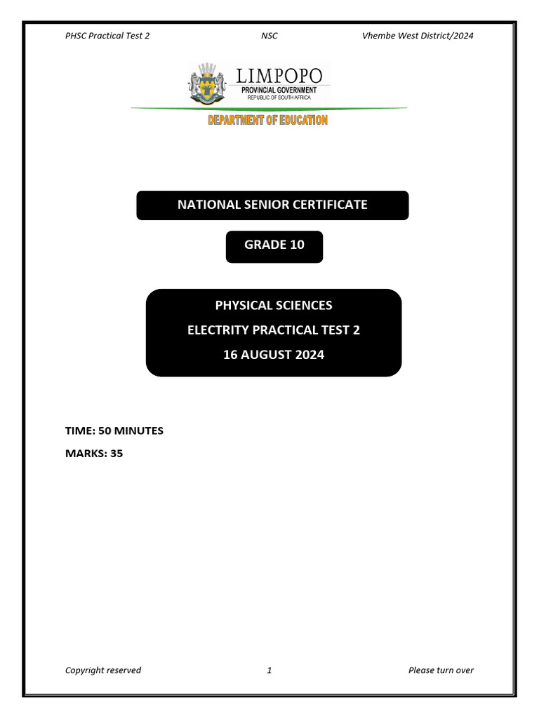 2024 Grade 10 Term 3 Practical Test 2 | PDF