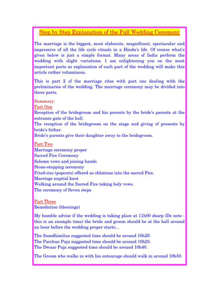 6.step by Step Explanation of The Full Wedding Ceremony | PDF