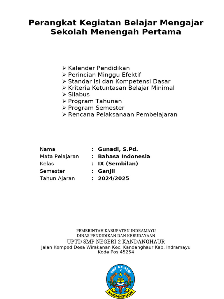 Kafer RPP 9.1. GUNADI | PDF