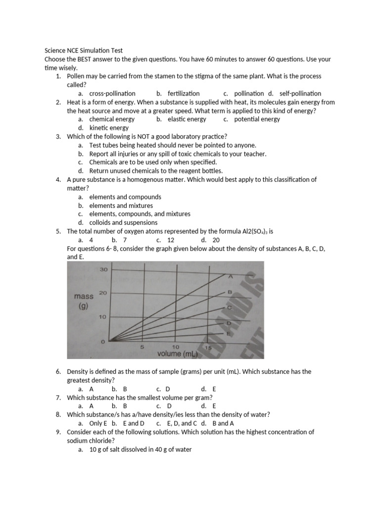 Science NCE Simulation Test | PDF