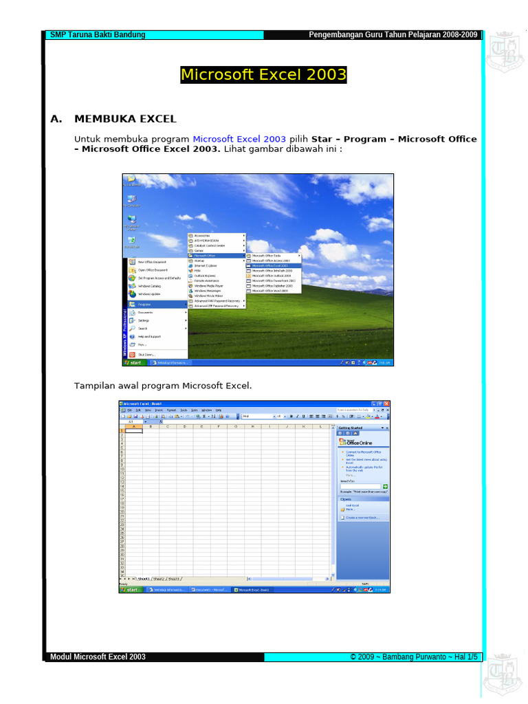 Modul PG 01 Excel2003 | PDF
