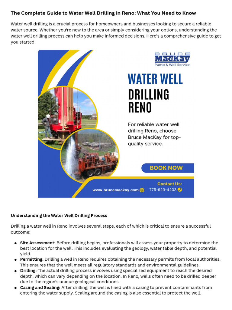 The Complete Guide To Water Well Drilling in Reno What You Need To Know ...