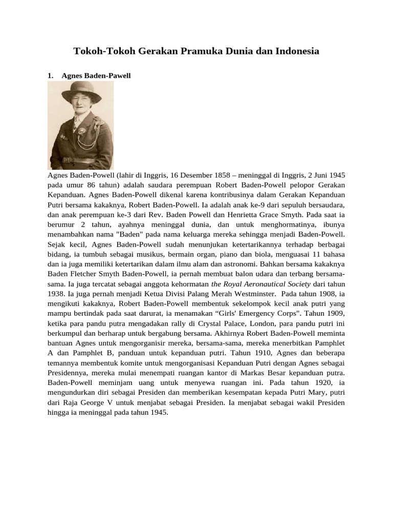 Tokoh Pramuka Beserta Penjelasannya | PDF | Sejarah